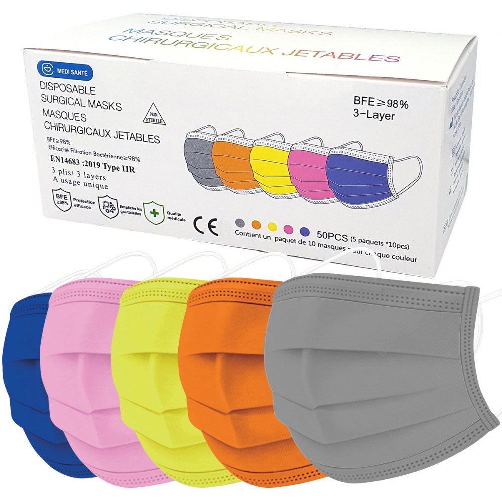 Vog Protect Disposable surgical masks in various colours Type IIR EN ...