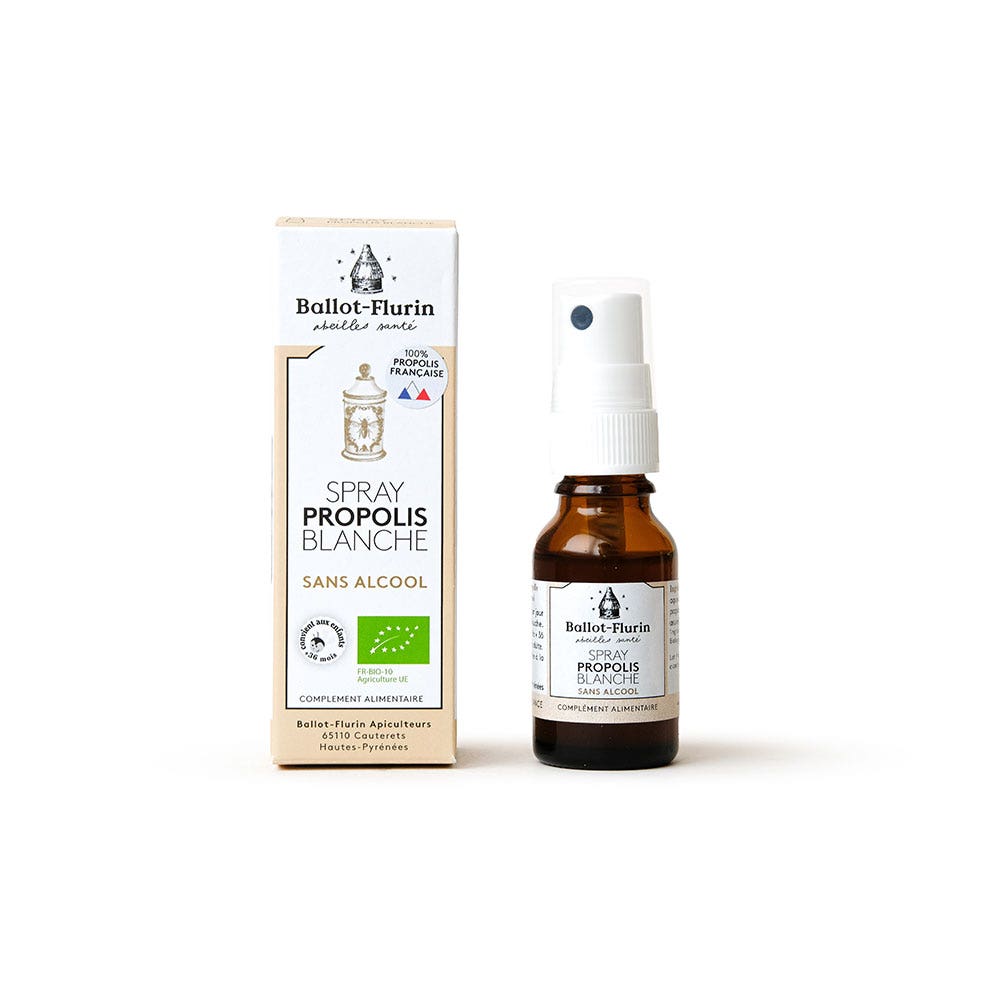 Ballot-Flurin Organic Alcohol Free White Propolis Spray 15ml - Easypara