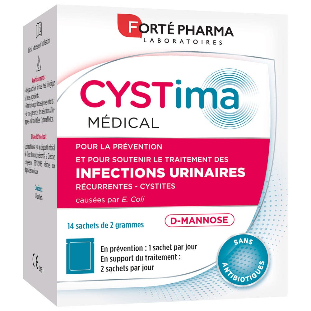 Forté Pharma Cystima Urinary tract infections D-Mannose 14 bags - Easypara