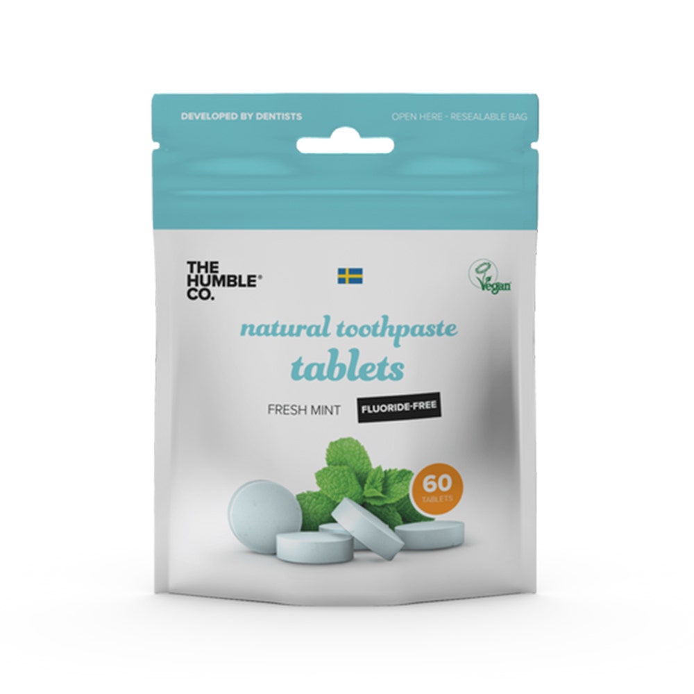 The Humble Co. Toothpaste Fresh Mint Fluoride-FREE x60 tablets - Easypara
