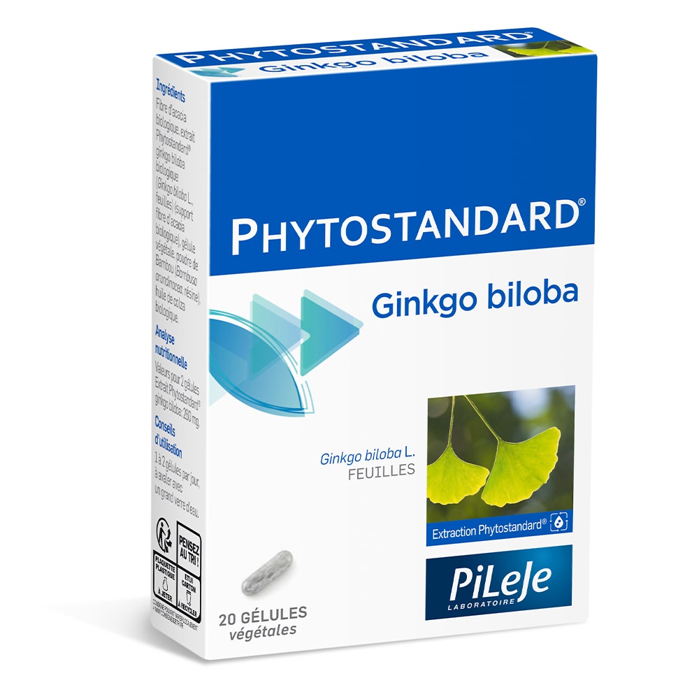 Pileje Phytostandard Ginkgo Bioes 20 capsules - Easypara