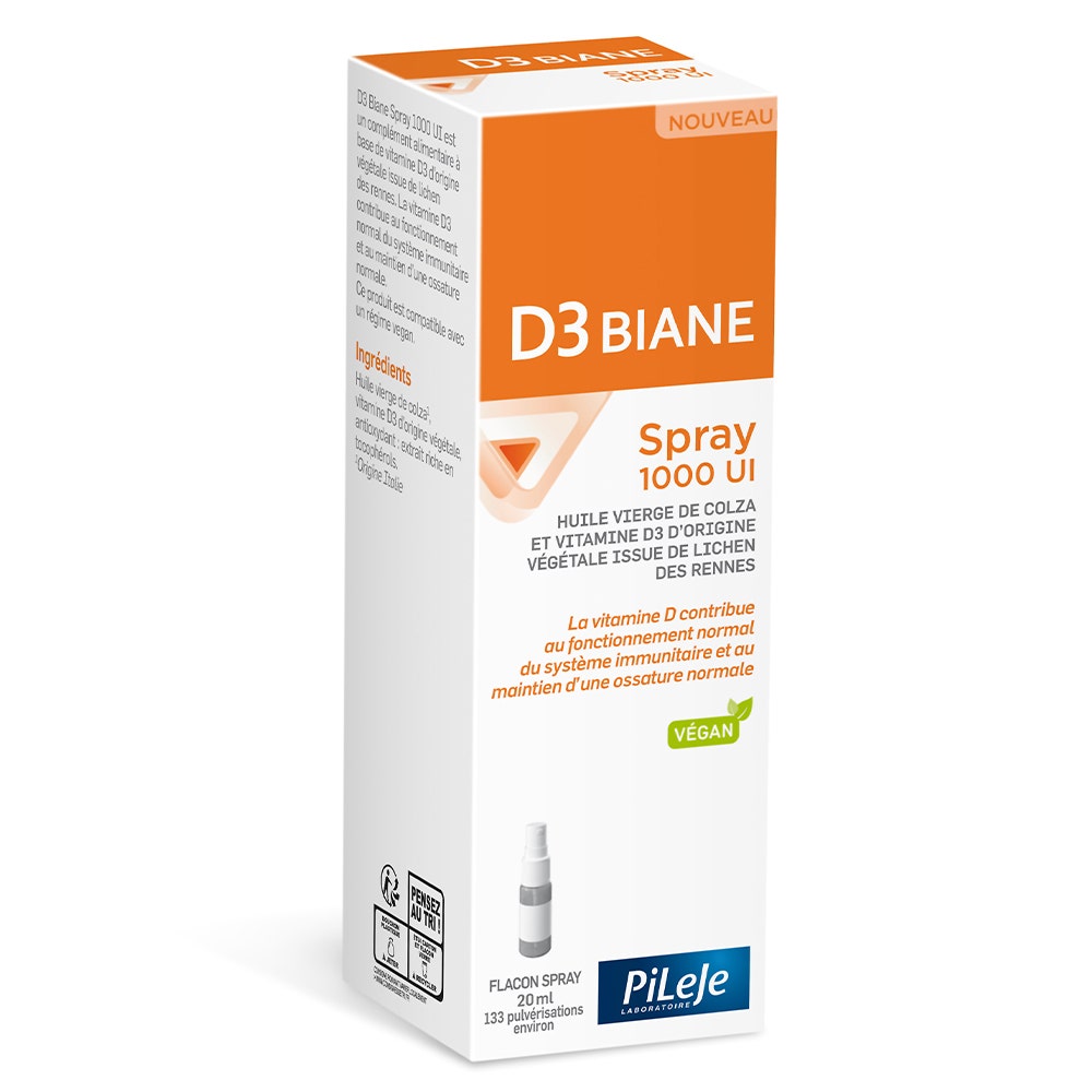 Pileje D3 Biane Vitamin D3 Spray 1000UI 20ml - Easypara