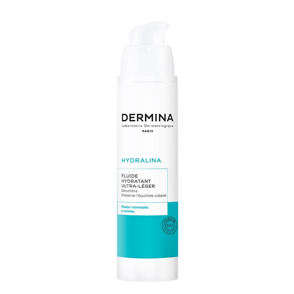Dermina Hydralina Ultra Light Hydrating Fluid Combination Skin 40ml ...