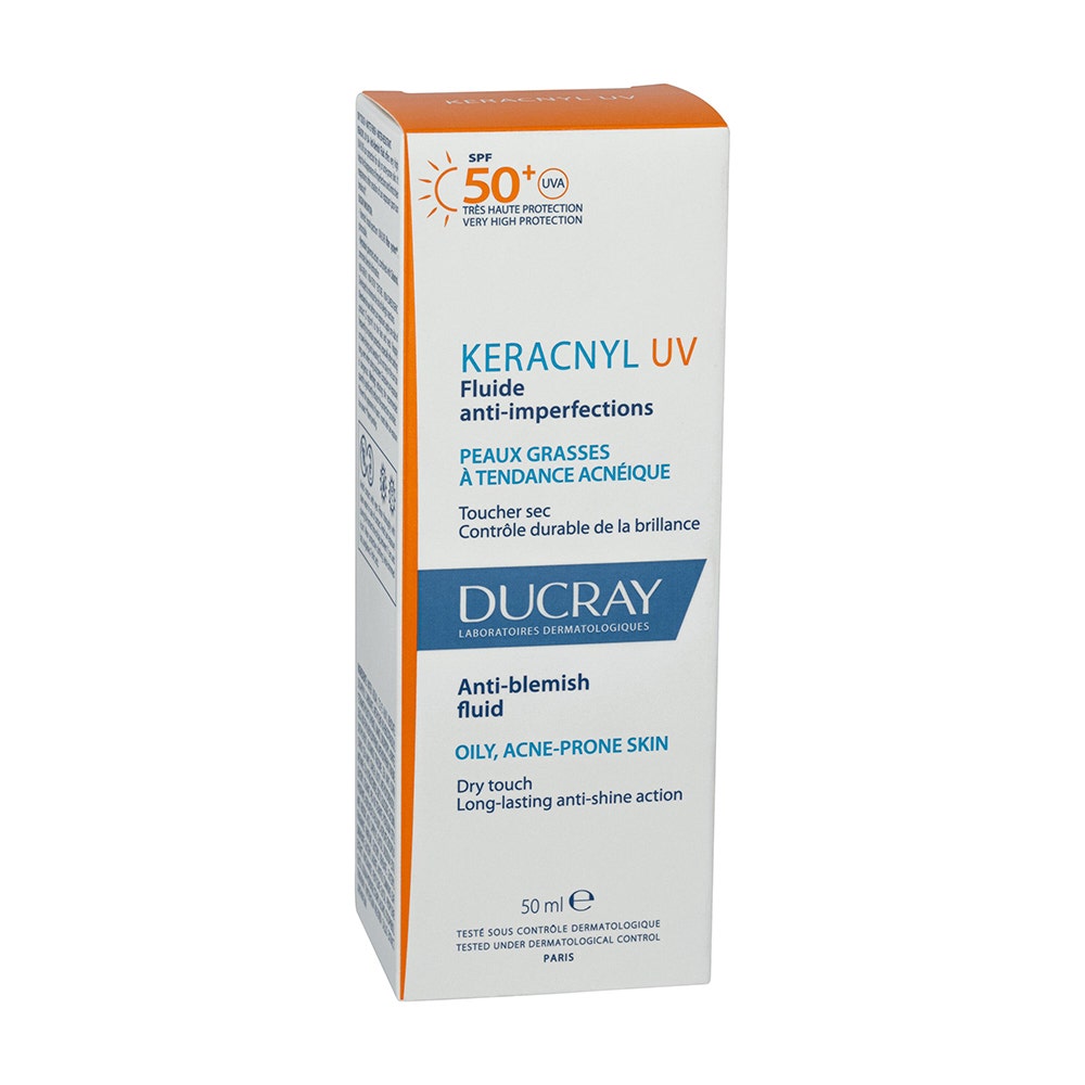 Ducray Keracnyl Fluide anti-imperfections SPF50+ Oily skin with a ...