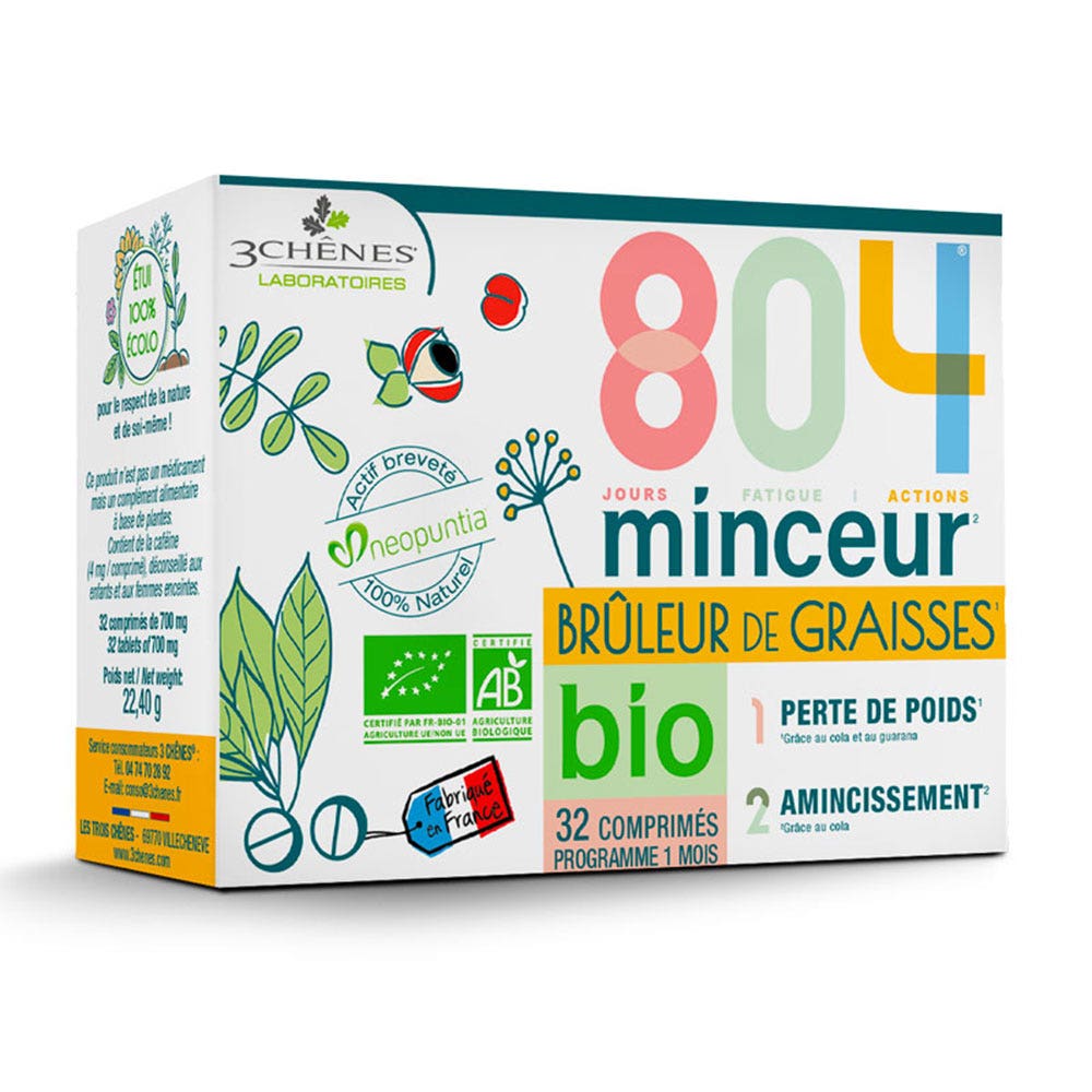 3 Chênes 804 Organic fat burner 1 month programme 32 tablets - Easypara