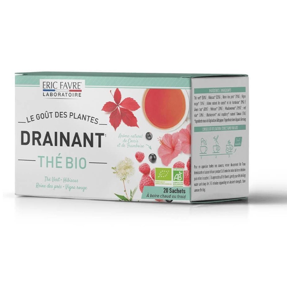 Eric Favre Organic Draining Herbal Tea 20 sachets - Easypara