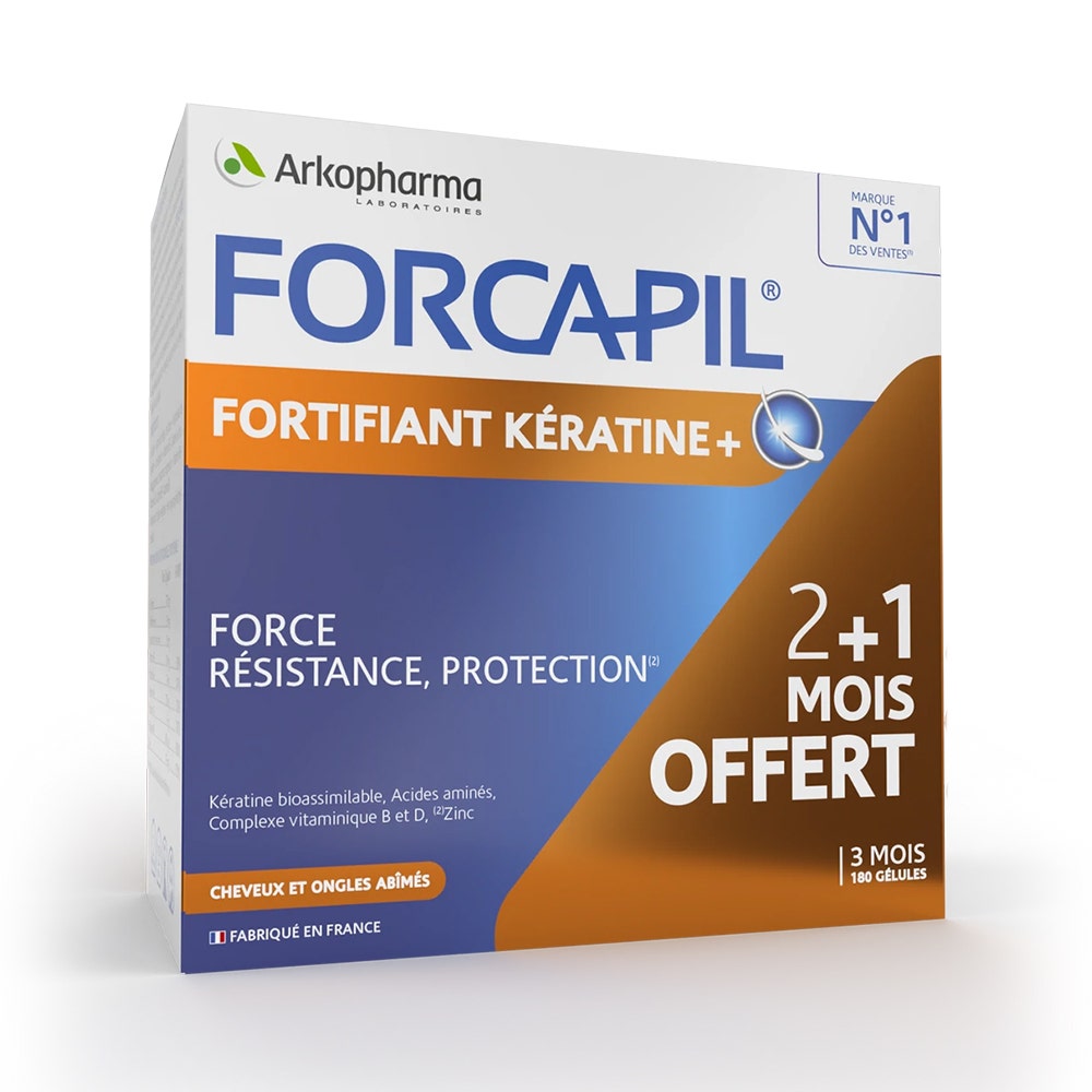 Arkopharma Forcapil Fortifying Keratin Hair and nails 180 capsules ...