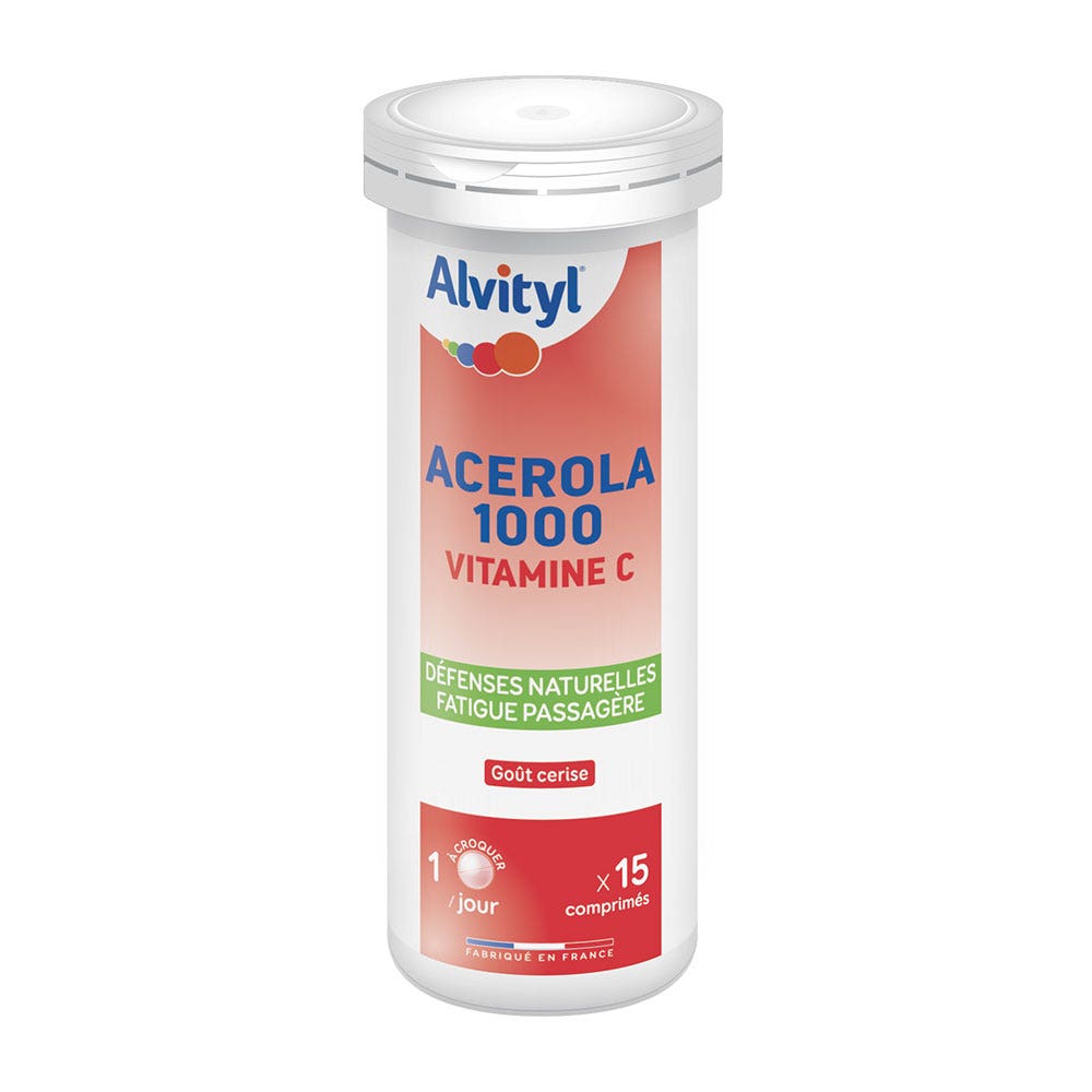 Alvityl Acerola 1000 Vitamin C Cherry flavour x15 tablets - Easypara