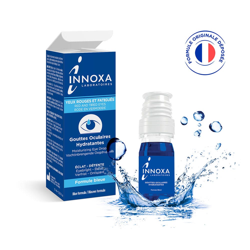 Innoxa Hydrating eye drops for red, tired eyes Blue formula 10ml - Easypara
