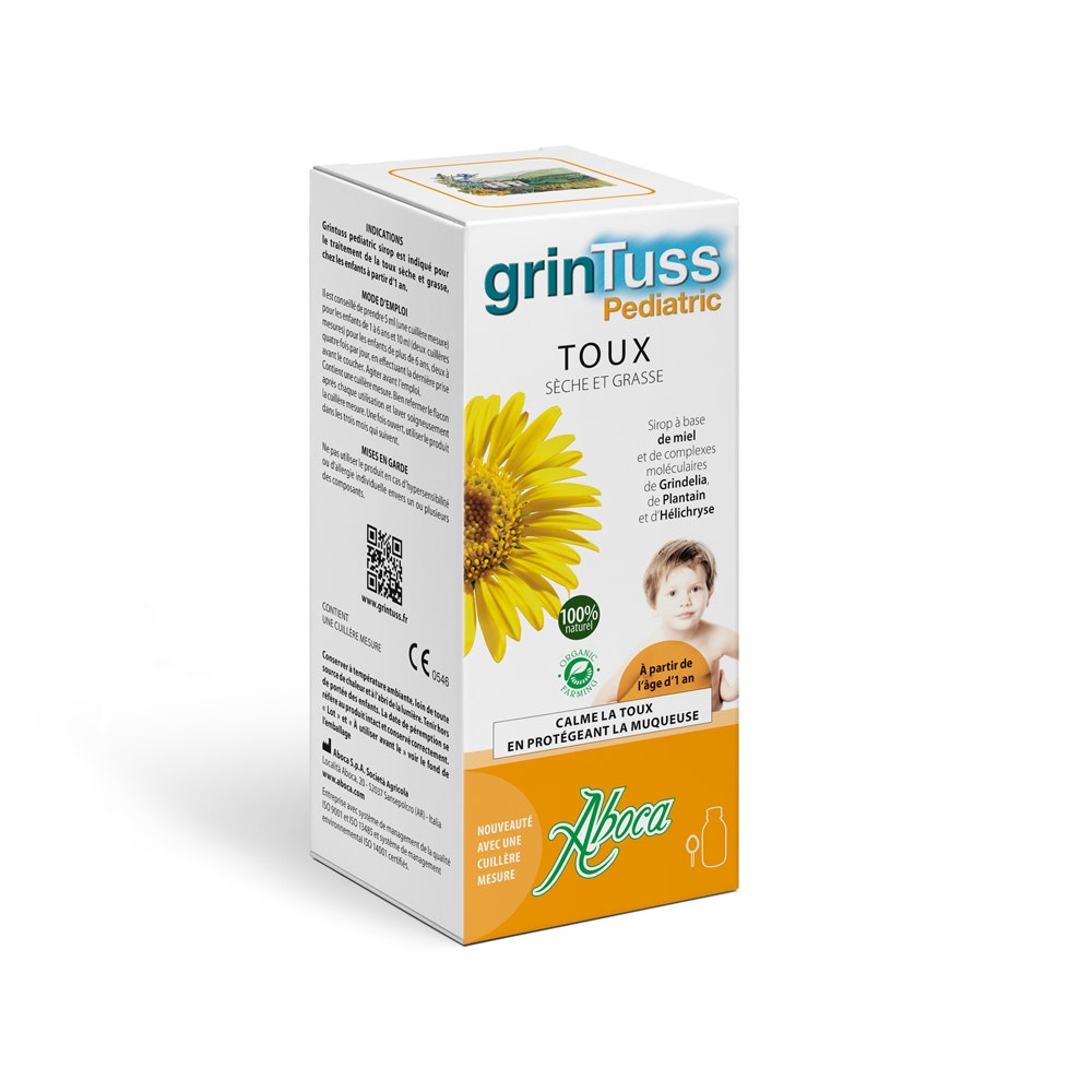 Aboca ORL Grintuss Pediatric Syrup Dry & Wet Cough 128g - Easypara
