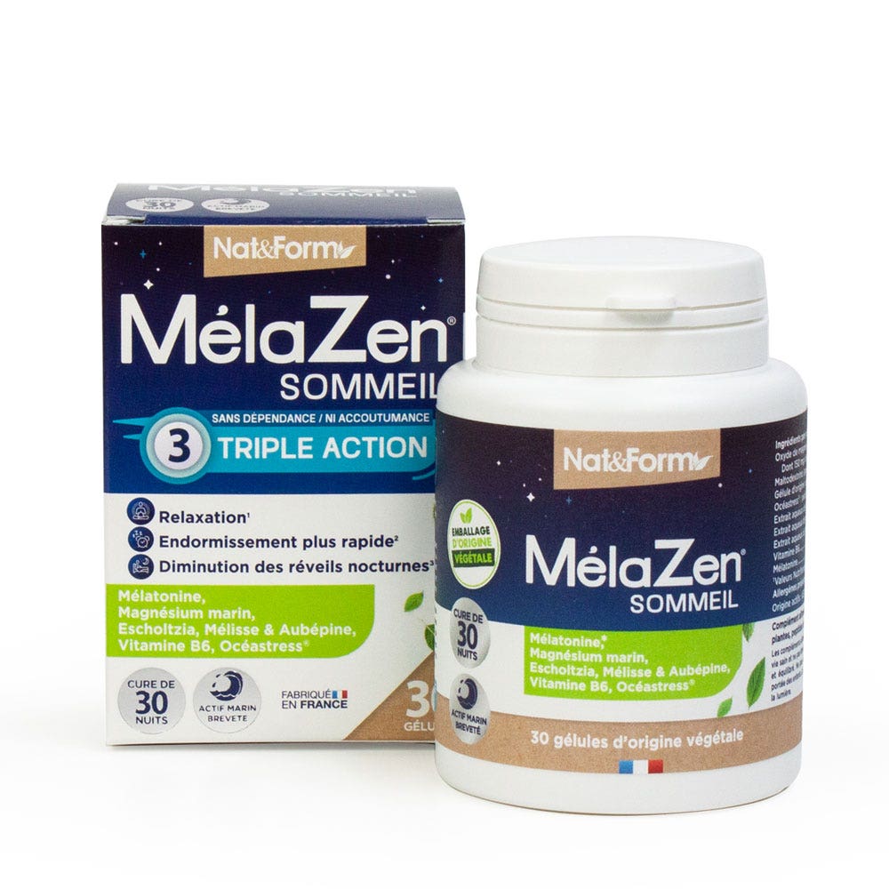 Nat&Form MélaZen Sleep Triple action 30 capsules - Easypara