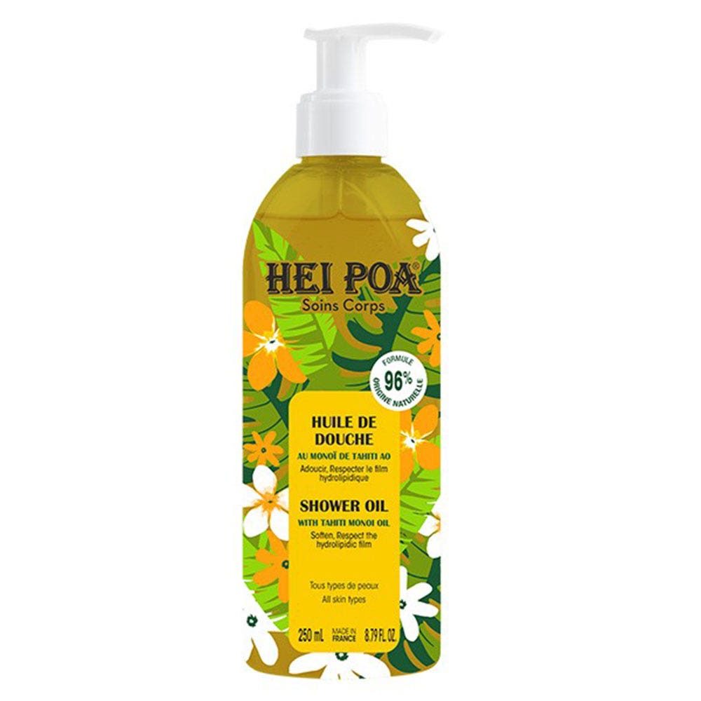 Hei Poa Body Care Shower Oil Tahitian Monoi AO 250ml - Easypara
