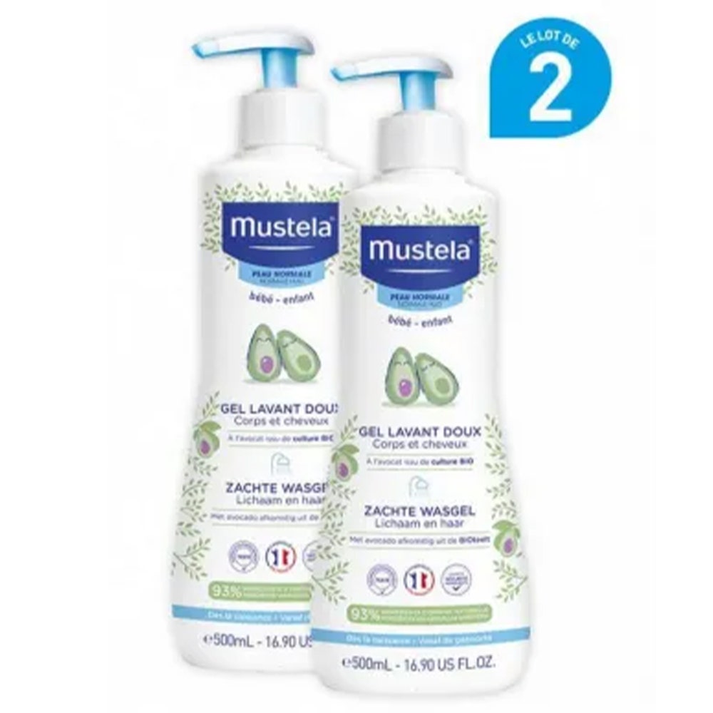 Gentle Cleansing Gel 2x500ml-Body and Hair Normal Skin Mustela - Easypara