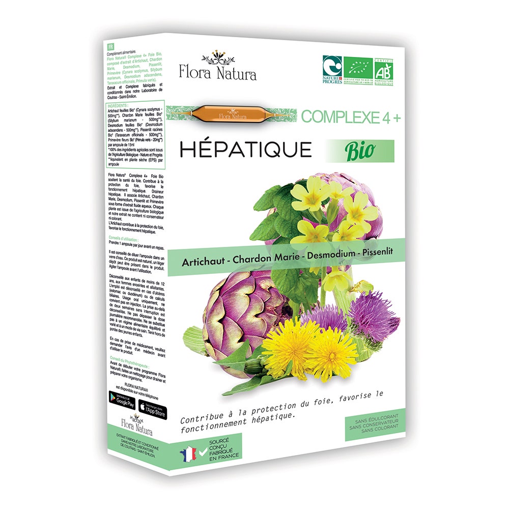 Flora Natura Hepatic Bioes Complex 4+ Artichoke 20 ampulas - Easypara
