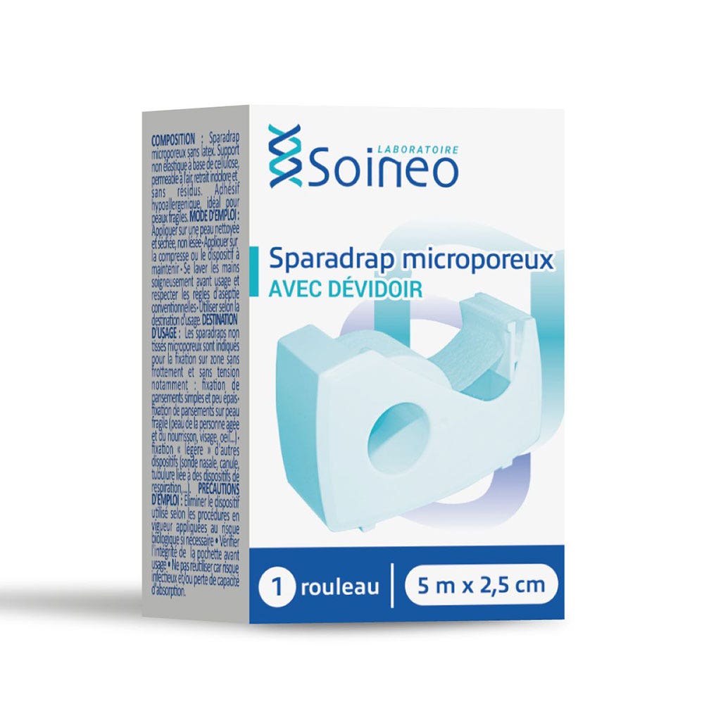 Soineo Micropore plaster with dispenser 5mx2.5cm - Easypara