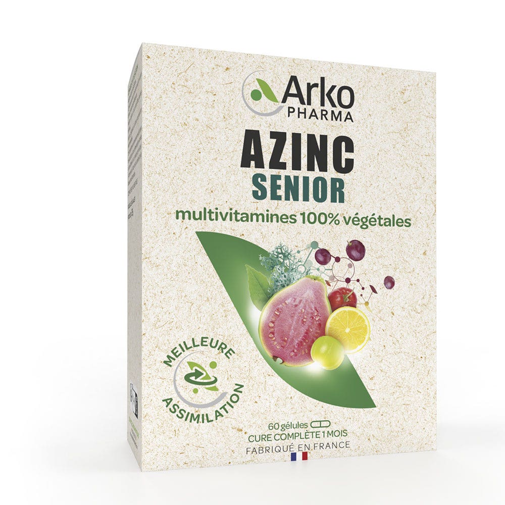 Arkopharma Azinc Senior Multivitamines 100% végétales 60 capsules ...