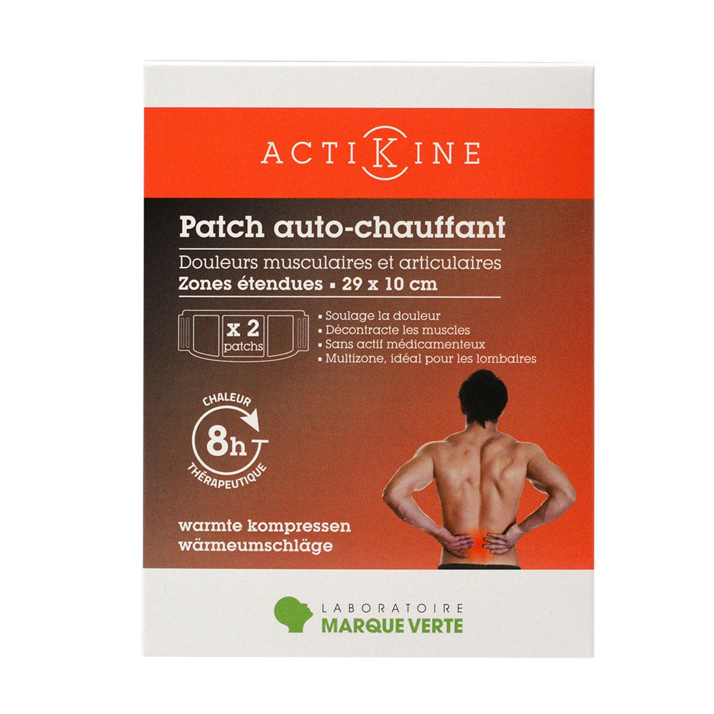 Marque Verte ActiKine Self-heating adhesive patches 29x10cm Extended ...