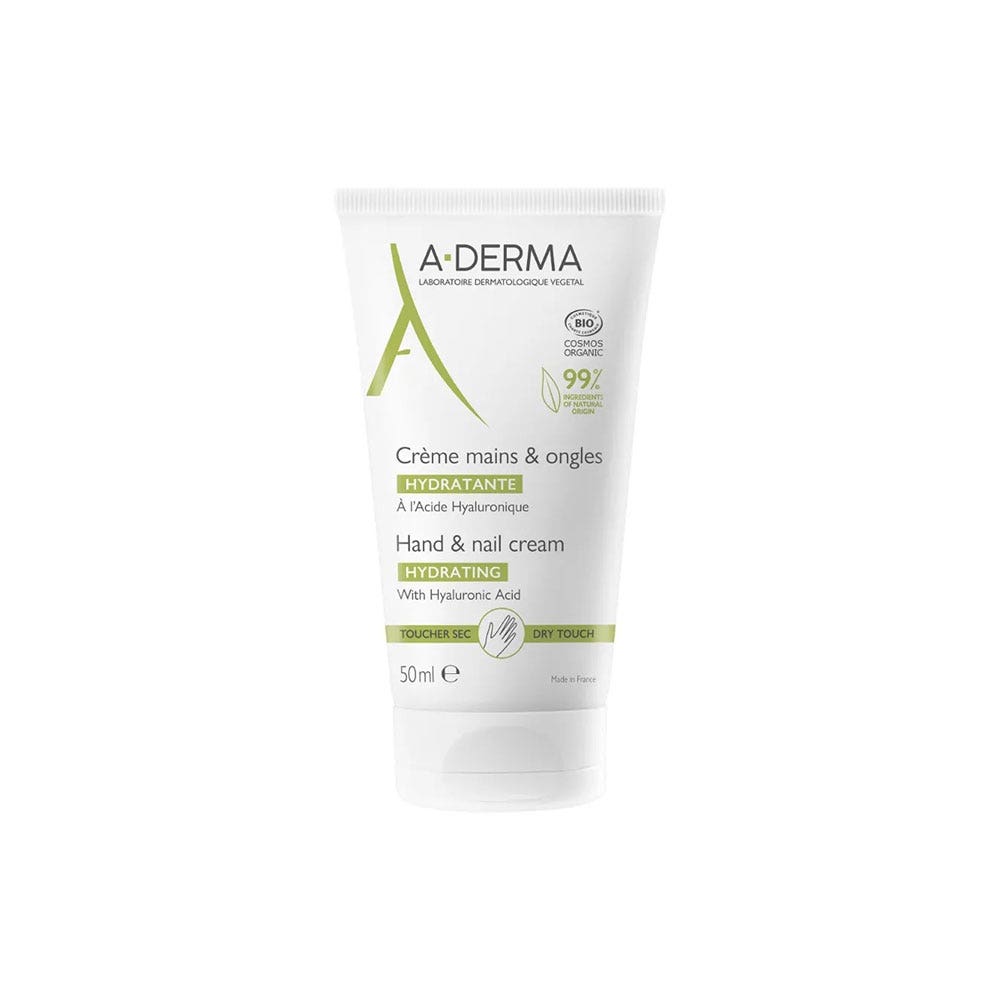 A-Derma Hand and Nail Hydrating Cream with Hyaluronic Acid Bio 50ml ...