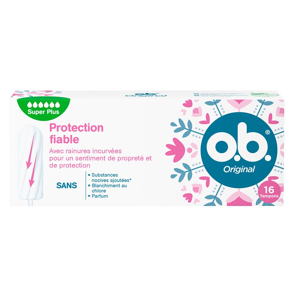 O.B. Original Super Plus pads Without applicator x16 - Easypara