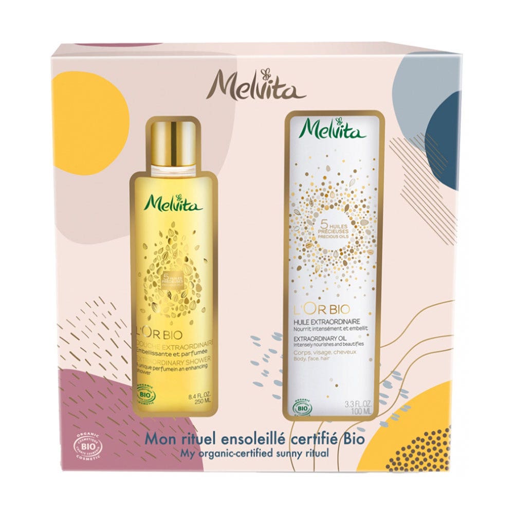 Melvita L'Or Bio Coffret Rituel ensoleillé 500g - Easypara