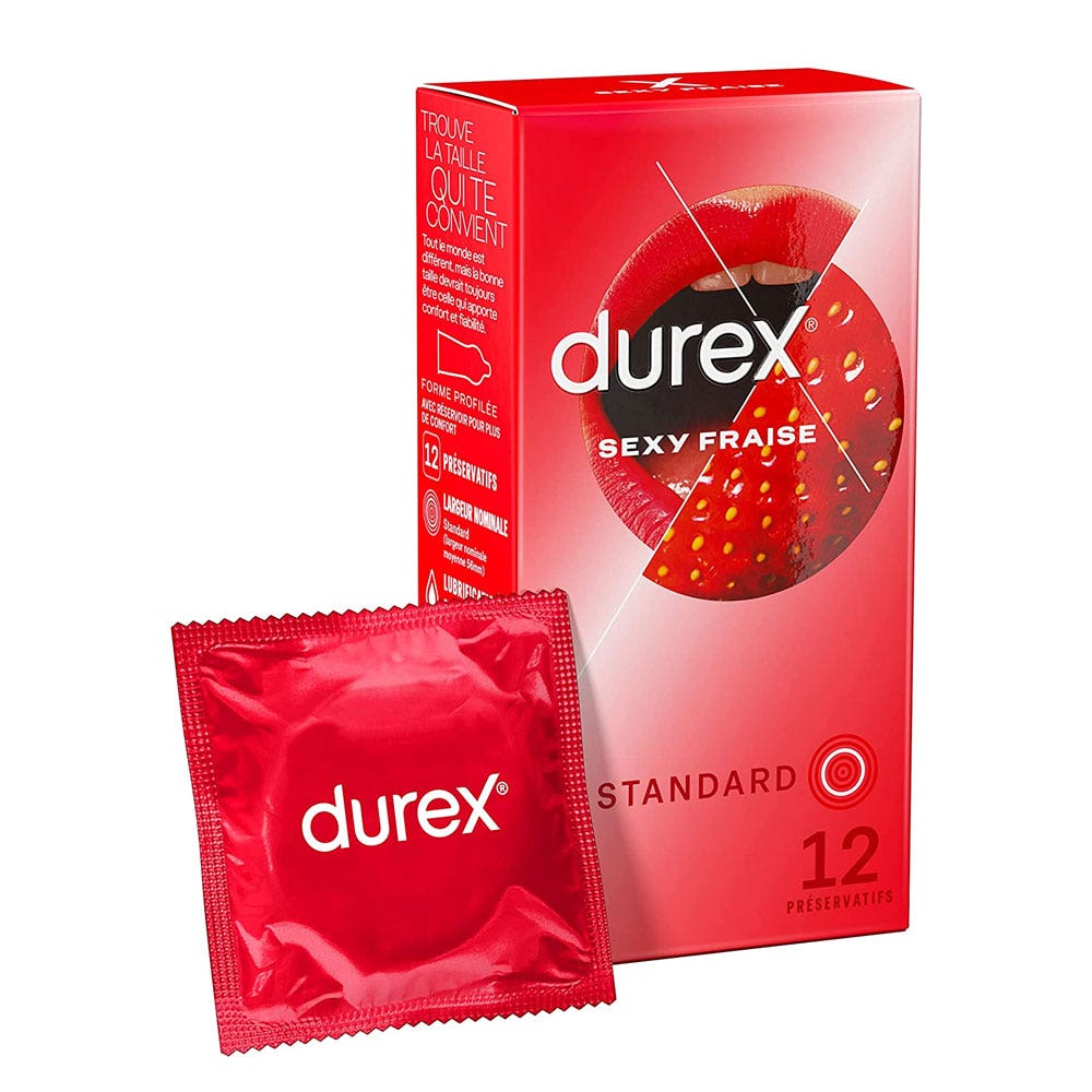 Durex Sexy Strawberry Standard Condoms x12 - Easypara