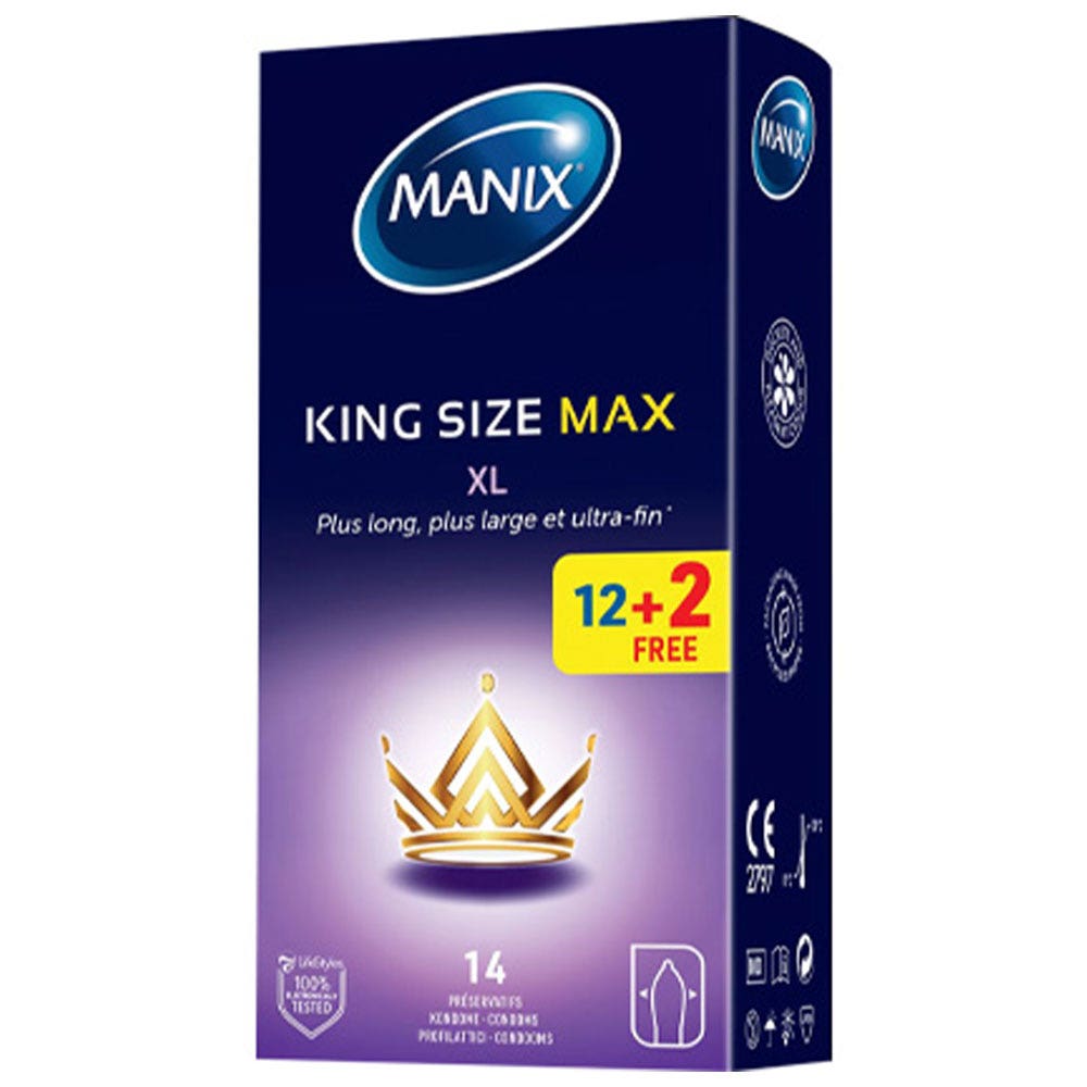 Manix King Size Maximum Confort Condoms x14 - Easypara