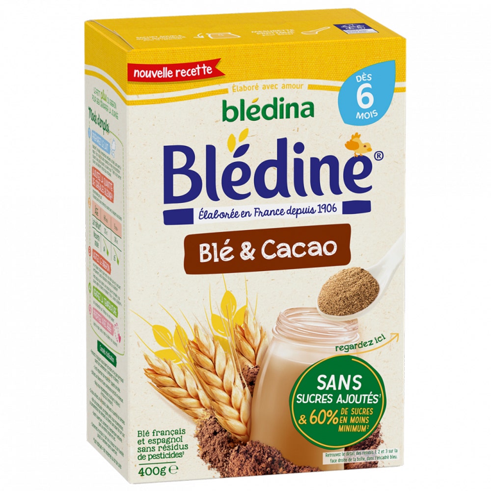 Blédina Bledine Cereals Wheat and Cocoa 6 Months 400g - Easypara
