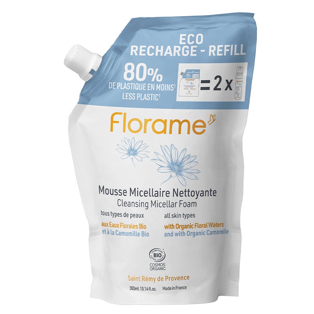 Florame Eco Refill Organic Micellar Cleansing Foam 300ml - Easypara