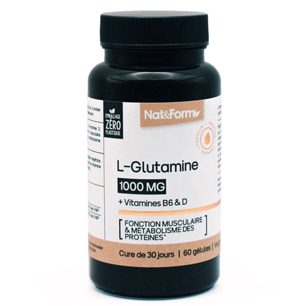 Nat&Form Premium L-Glutamine 60 capsules - Easypara