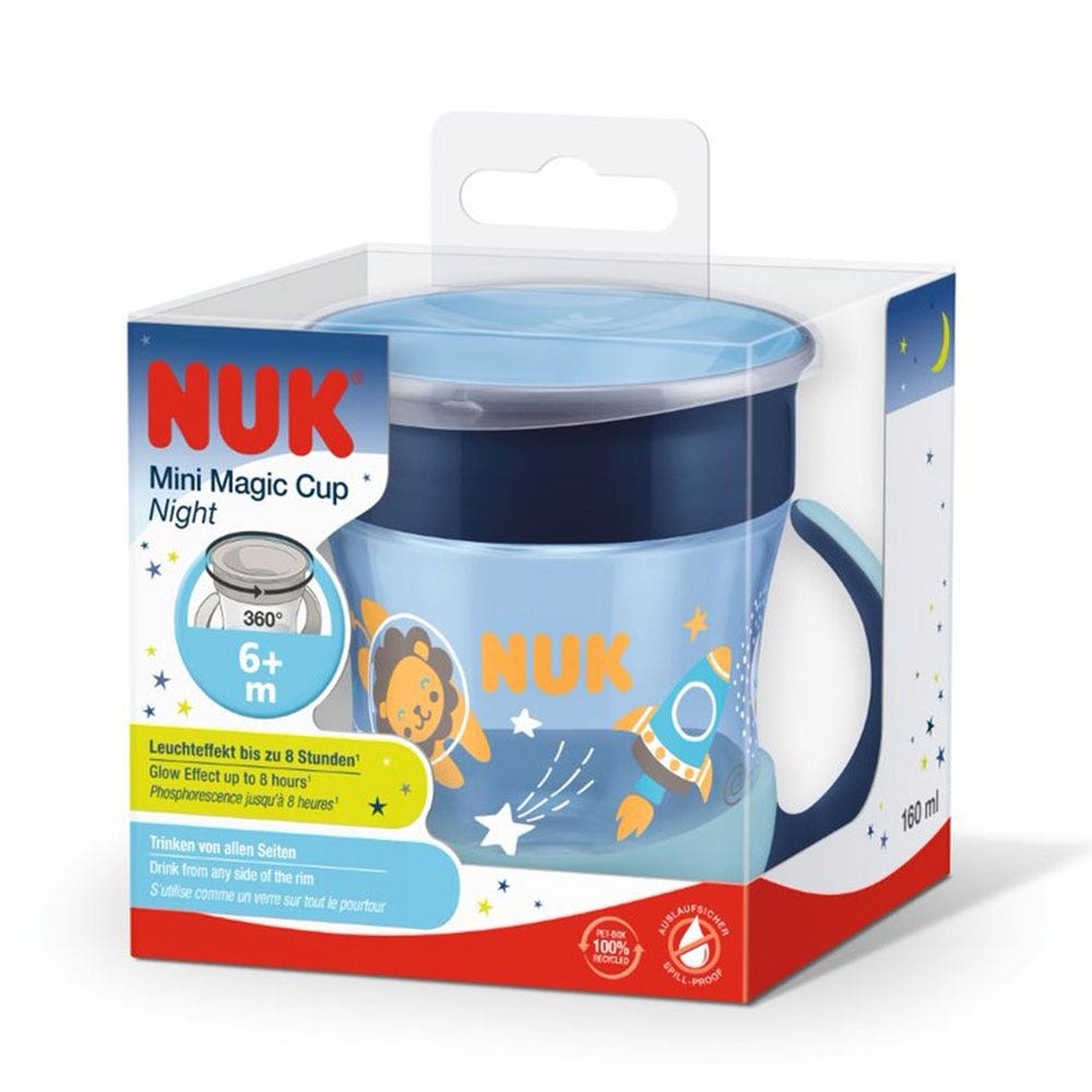 Nuk Mini Magic Cup Night Learning Mug 360 Handles 6 Months Plus 160ml ...