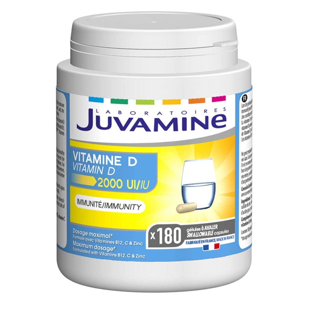 Juvamine Vitamin D 2000 IU 180 capsules - Easypara