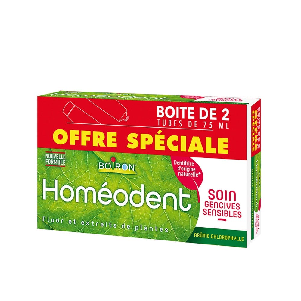Boiron Homeodent Toothpaste Complete Gum Care Chlorophyll 2x75ml - Easypara