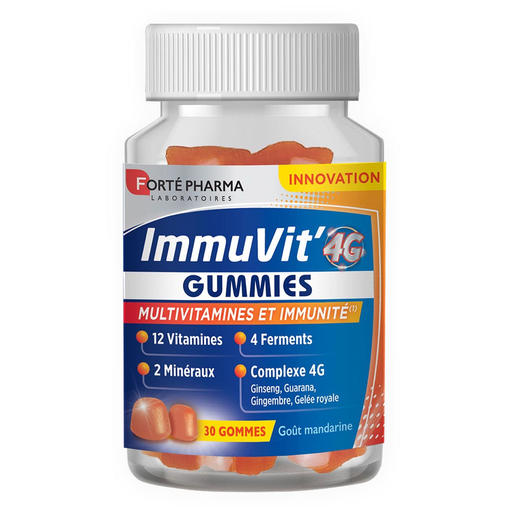 Forté Pharma ImmuVit'4G Multivitamins and immunity Tangerine flavour 30 ...