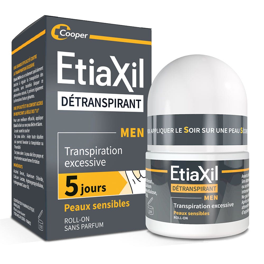 Etiaxil Detranspirants Men Underarm Roll-on Sensitive Skin 15ml - Easypara