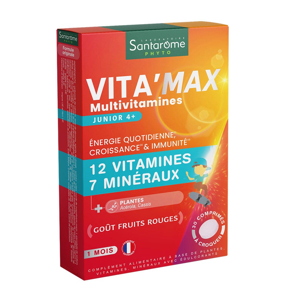 Santarome Vita'max Junior Multivitamins From age 4 Taste of red fruit ...
