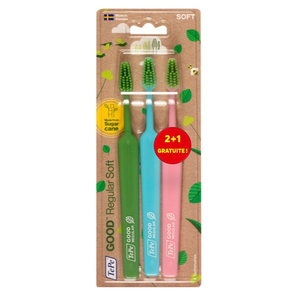 TePe Good Regular Soft Soft Toothbrushes x3 - Easypara