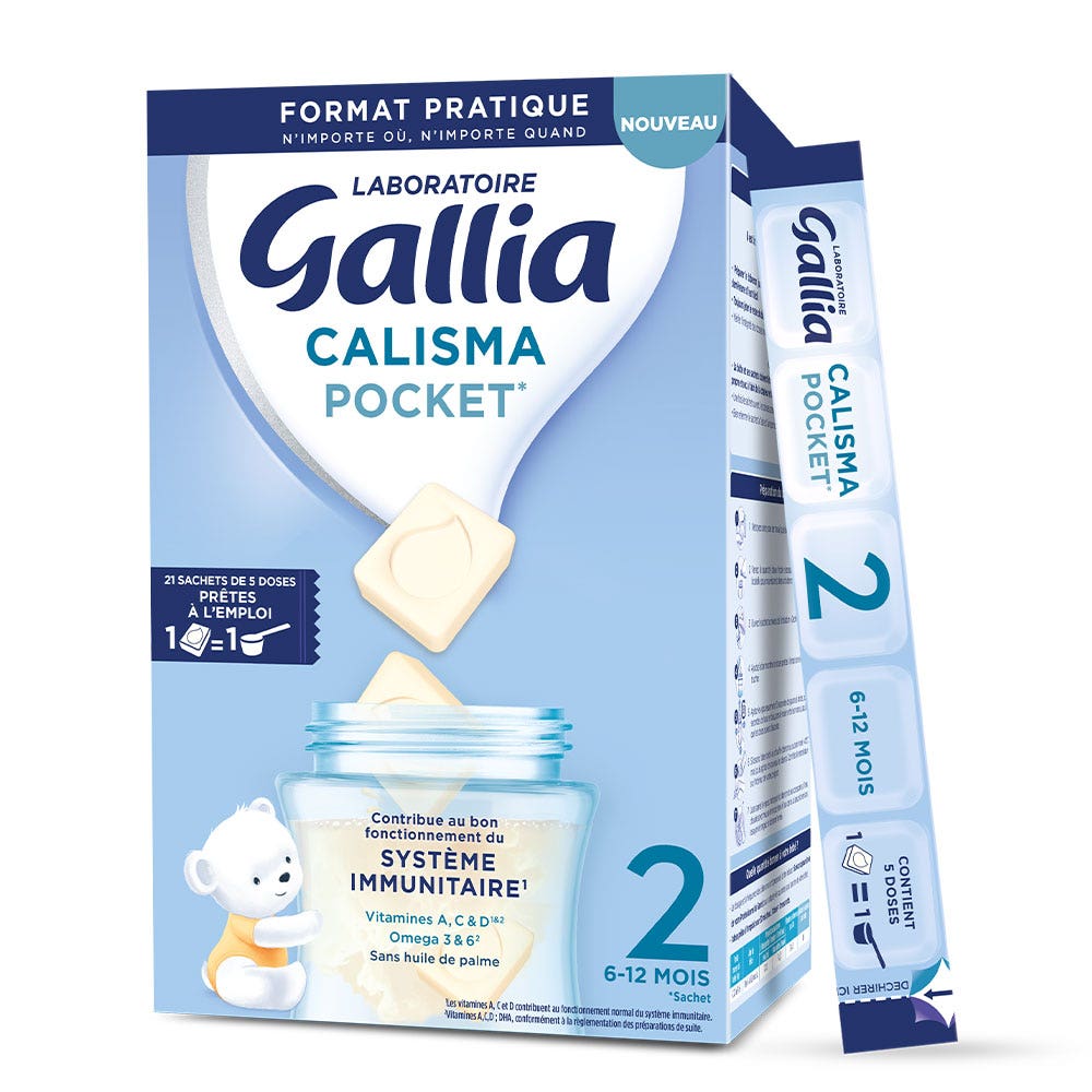 Gallia Calisma Pocket 2nd Age 6 to 12 Months 21 Sachets of 5 Doses ...