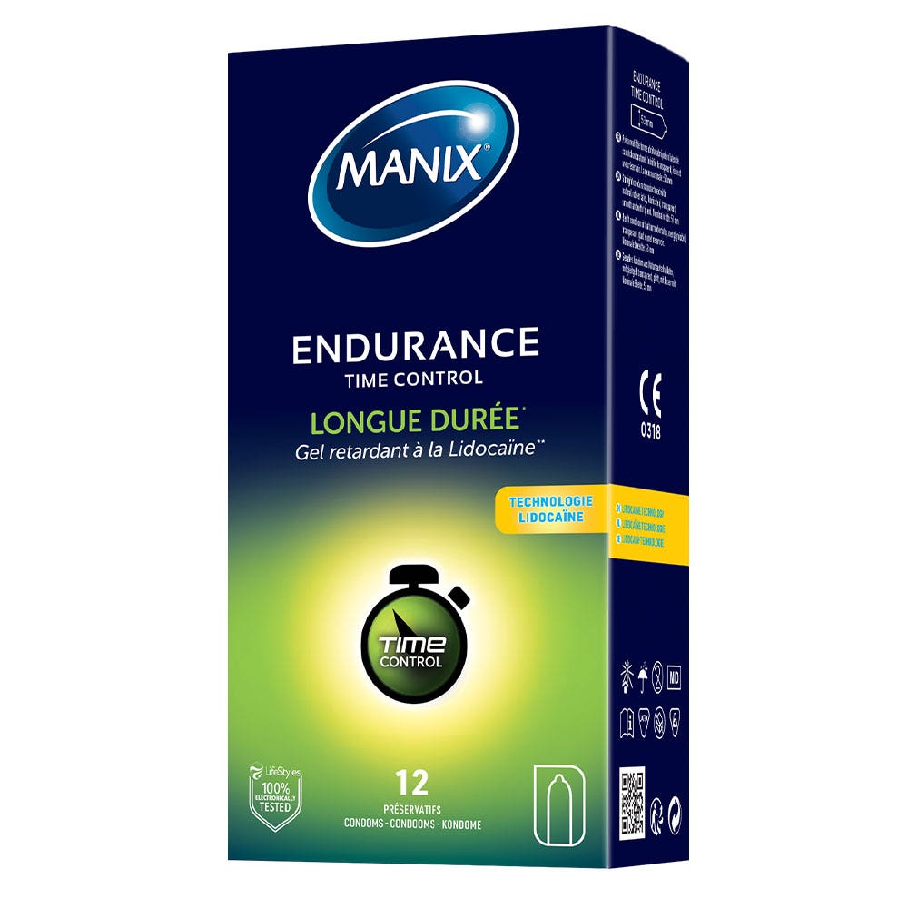 Manix Resistence Long-lasting lubrifying condoms Time Control x12 ...