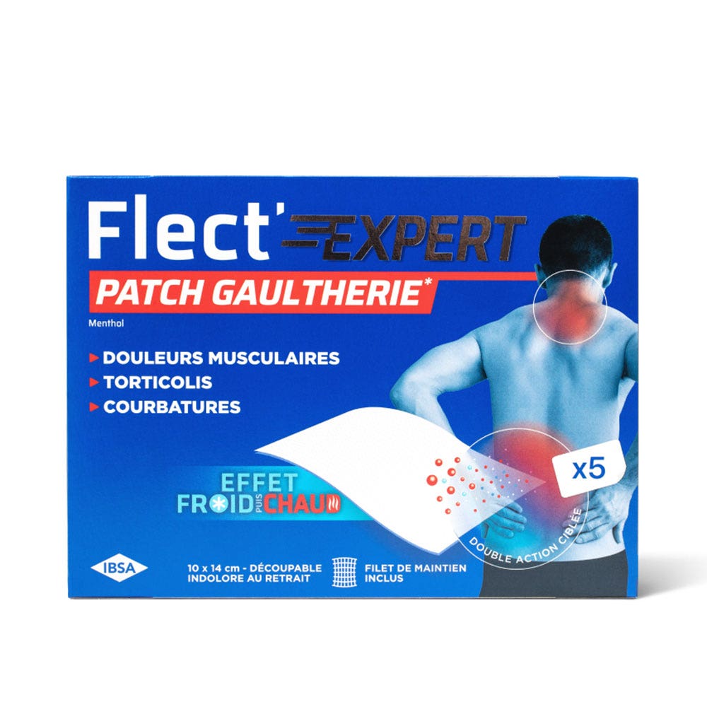 IBSA Flect'Expert Wintergreen patch Menthol x5 - Easypara