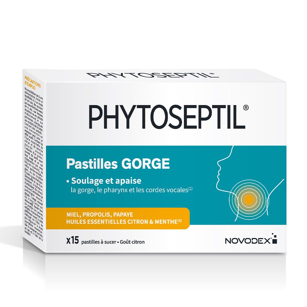 Novodex Phytoseptil Throat 15 tablets - Easypara