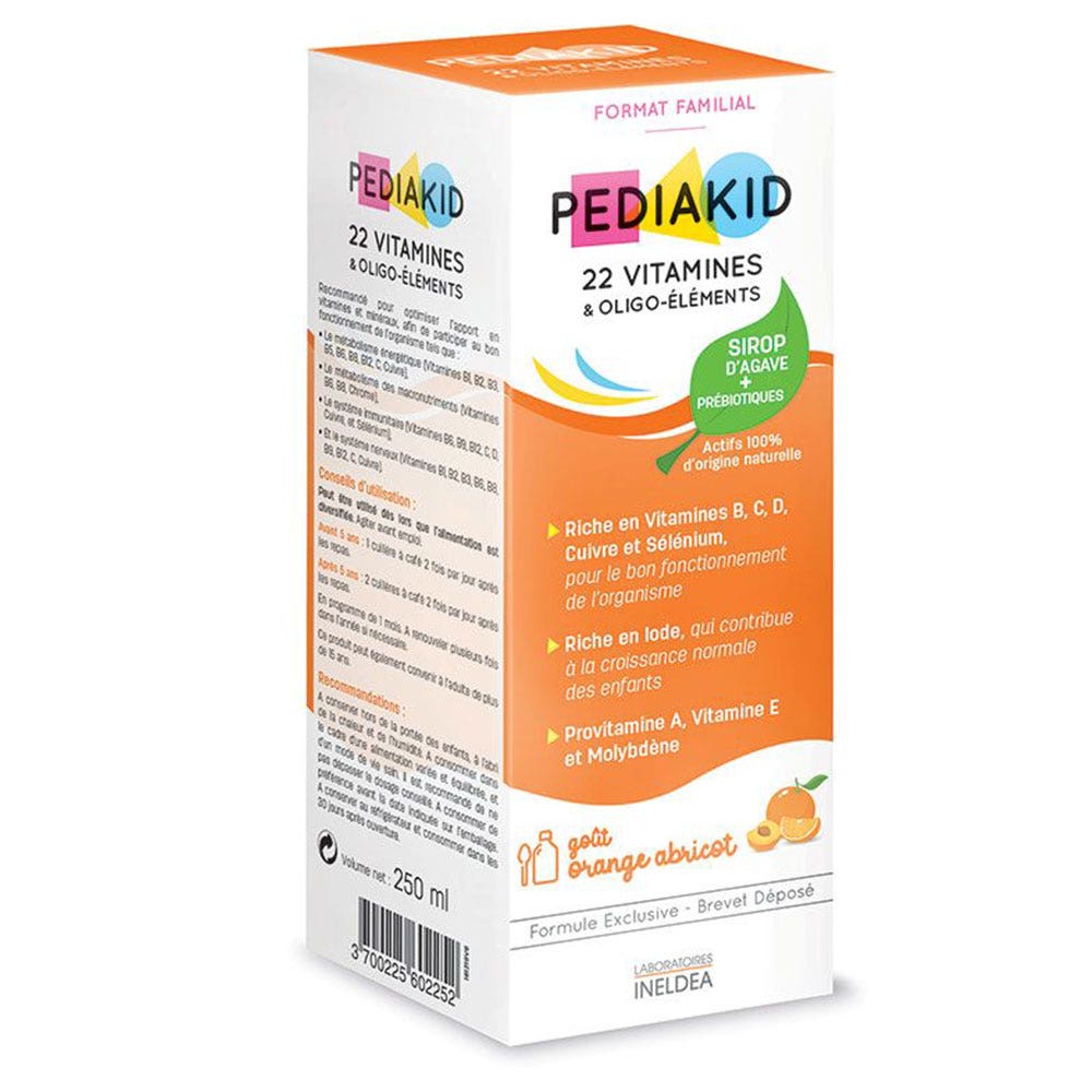 Pediakid 22 Vitamins & Trace-elements Syrup Orange Apricot Flavour ...