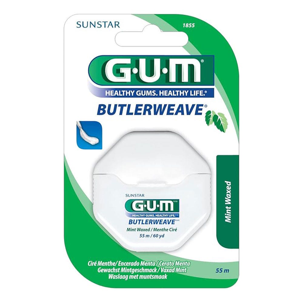 Gum Butlerweave Dental Floss Waxed Mint 55m - Easypara