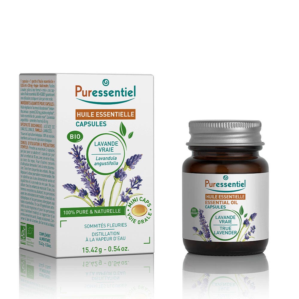 Puressentiel Essential Oils True Lavanda Organic 60 Capsules - Easypara