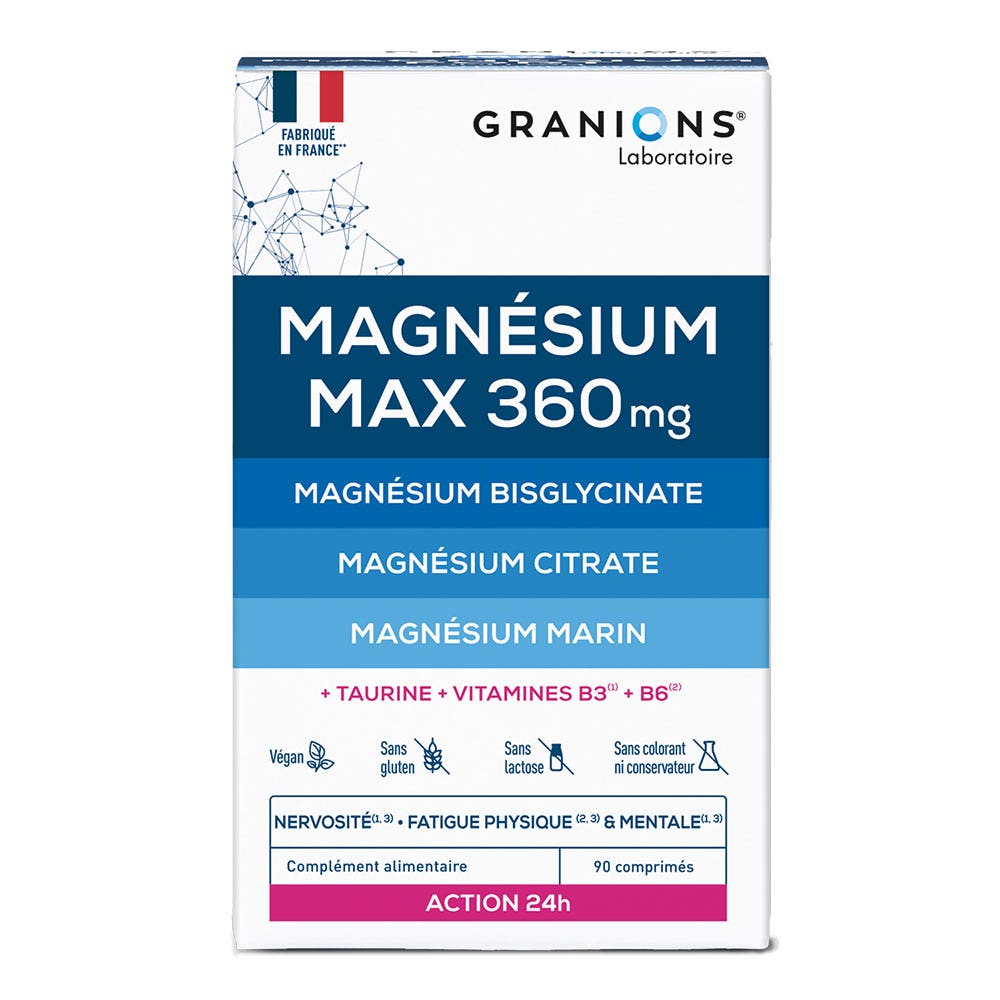 Granions Magnesium Max 360mg 90 tablets - Easypara