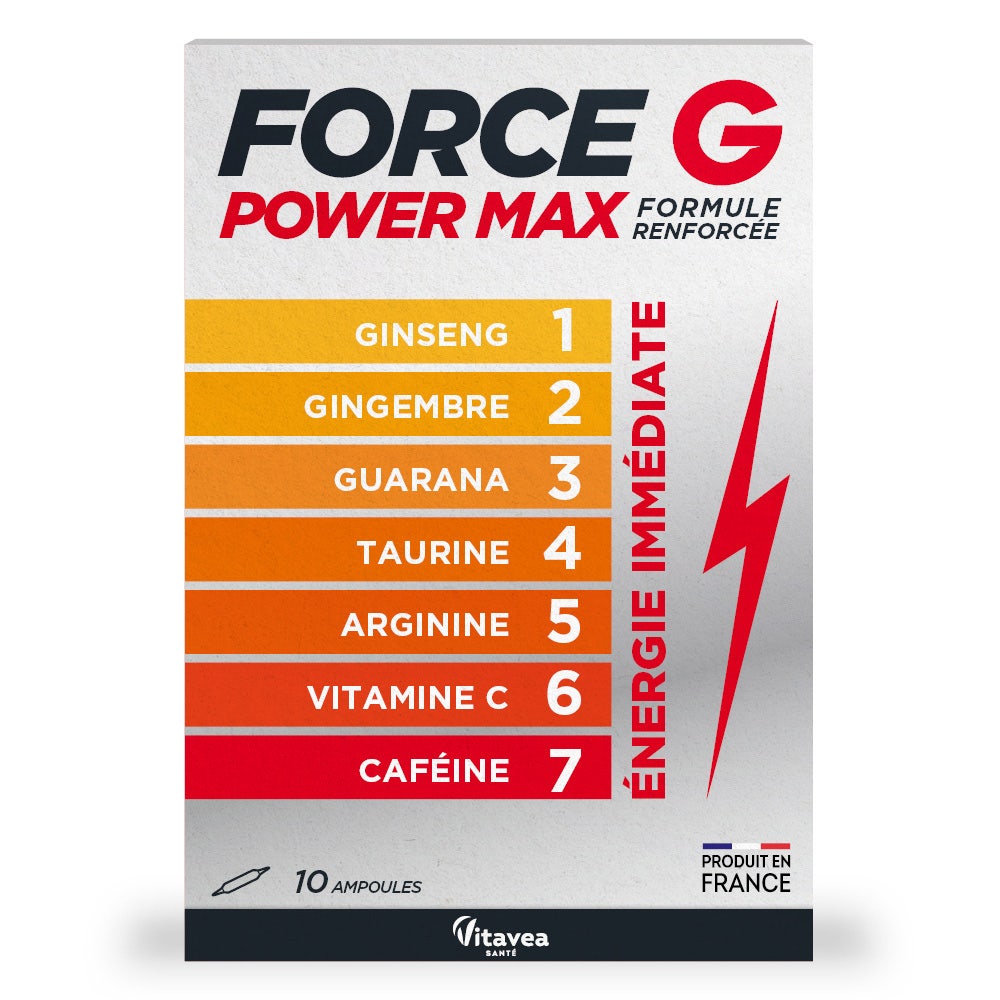 Vitavea Santé Force G Power Max Energie immédiate 10 Ampoules - Easypara