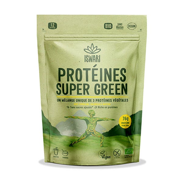 Iswari Plant proteins Super Green Bioes Proteins 250g - Easypara