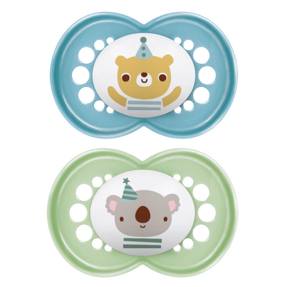 Mam Original Animals Symmetric Pacifiers 6 Months Plus x2 - Easypara