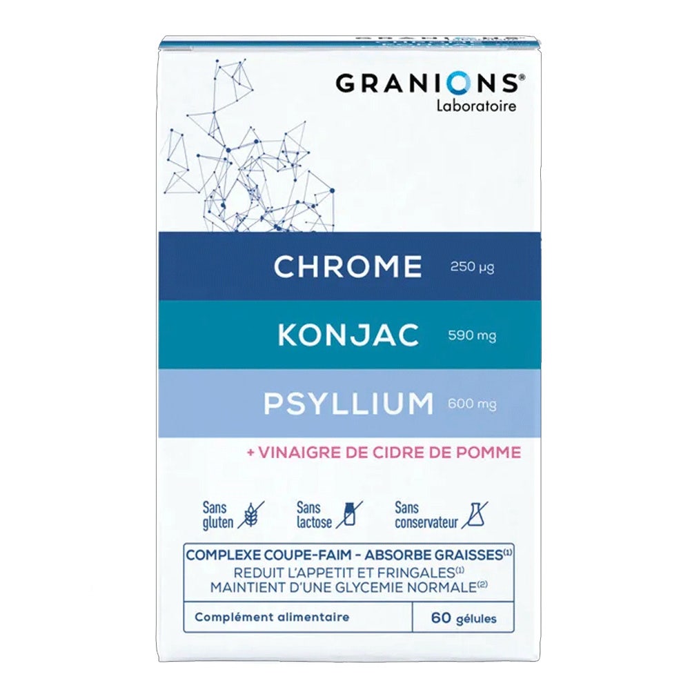 Granions Appetite suppressant Chrome Konjac Psyllium 60 capsules - Easypara