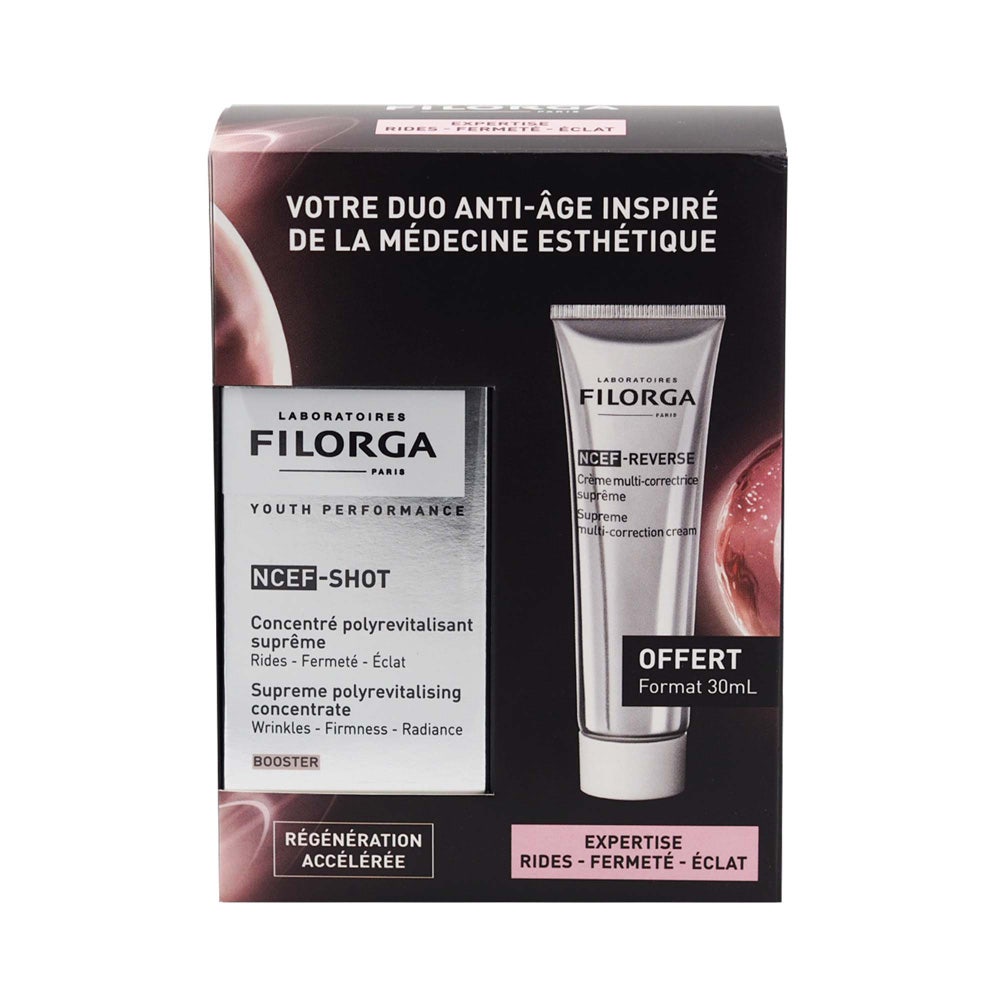 Filorga NCEF-Shot Duo Concentrated Serum 15ml + Multi-corrective Cream ...