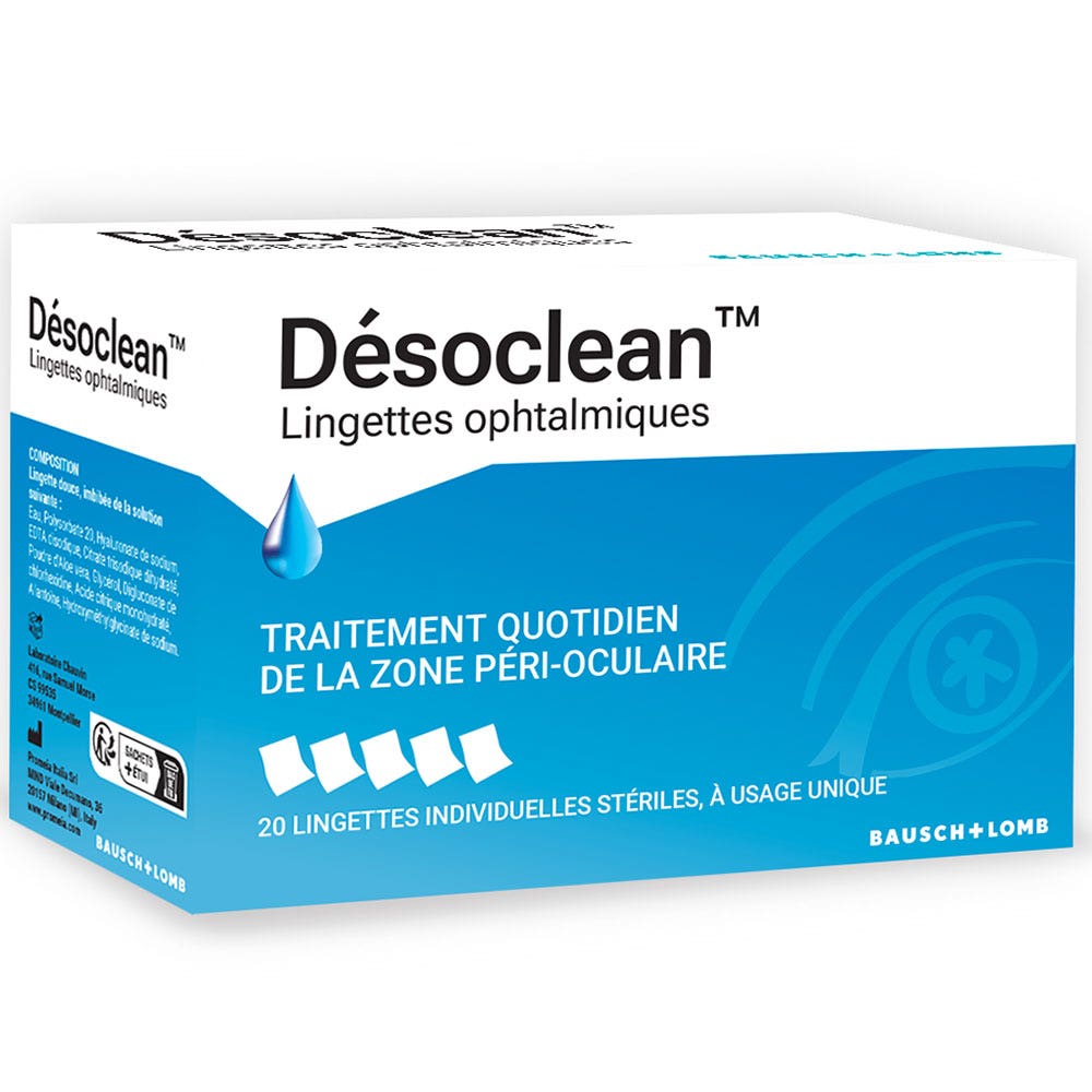 Bausch&Lomb Désoclean Ophthalmic Wipes x20 - Easypara